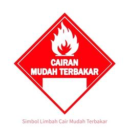 Jual STIKER SIMBOL LABEL K3 LIMBAH B3 HAZMAT CAIRAN MUDAH TERBAKAR ...