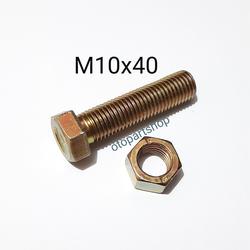 Jual m10x40mm baut mur galvanis / hex bolt nut m10x40 full drat ...