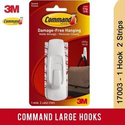 Promo 3M Command Medium Utility Hook, 17001, Menahan hingga 1.3kg, 1 ...