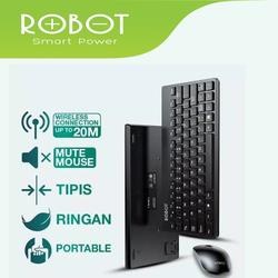 Promo ROBOT Portable Mini Wireless Keyboard and Mouse Combo Black/RED ...