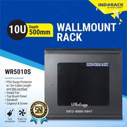 Promo Wallmount Rack INDORACK Single Door Rak Server 10U Depth 500mm ...