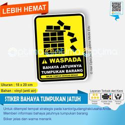 Jual SIGN STIKER VINYL BAHAYA JATUHNYA TUMPUKAN BARANG 15 x 20 CM RAMBU ...