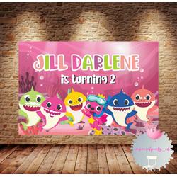 Jual Custom Happy Birthday Backdrop Banner Spanduk Hogi Pinkfong ...