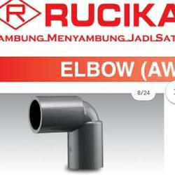 Jual Sambungan Pipa Fitting PVC Knee Knie AW 1 " Elbow AW 1 Inch Rucika - Jakarta Selatan ...