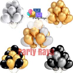 Jual Balon Latex warna gold,putih,hitam/Balon Metalik isi 50 per pack ...