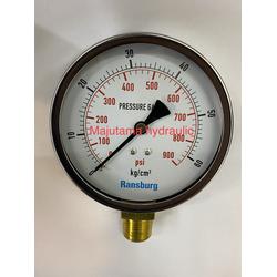 Jual Pressure gauge//manometer 4 inch 400 bar(kg/cm2)black steel ...
