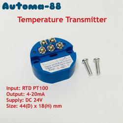 Jual Temperature Transmitter 4-20mA input RTD PT100 3 wire DC 24V - 0 ...