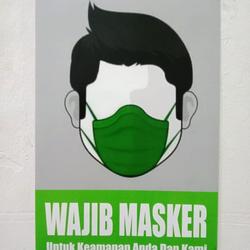 Jual SIGN STICKER K3 RAMBU SAFETY WAJIB PAKAI MASKER UK 20X30CM ...