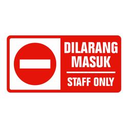 Jual Rambu/ Sign Staff Only 30cm x 15cm Acryic / Akrilik 2mm - Kota ...