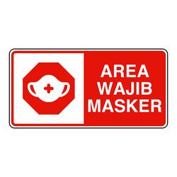 Jual RAMBU 3M AKB WAJIB PAKAI MASKER JAGA JARAK 20CM X 30CM PLAT ...