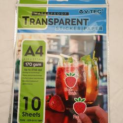 Jual Kertas Stiker Transparan A4 isi 20 lbr / Sticker Transparant ...