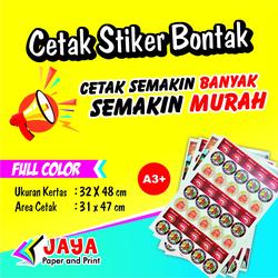 Jual Cetak Sticker Bontak A3+[Bisa Satuan] Stiker Kemasan Label - Kota ...