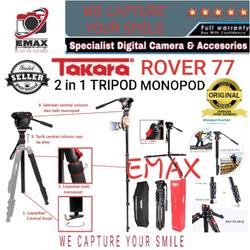 Promo Takara ROVER 77 2 in 1 Traveller Fluid Head Video Tripod Monopod ...