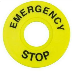 Jual Tulisan Label Saklar Darurat Emergency Stop Switch Panel Bulat ...