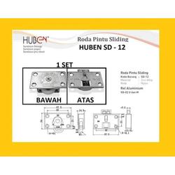 Jual Roda Pintu Sliding Huben SD 75 Rel Alumunium Lemari Laci Geser ...