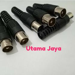Jual Jack Antena female TV PVC buntut CP - JEK HITAM - Jeck Plastik ...