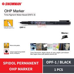 Promo Spidol Permanent Snowman OHP Marker OPF-1 Hitam 0.5 Pulpen ...