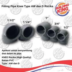 Jual Sambungan Pipa PVC Rucika AW Sok Drat Lurus Tee Knee Elbow 1/2, 3/ ...