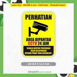 Jual Sign board Akrilik Awas Ada CCTV Jelas Tegas - Sudah 4 Lubang ...
