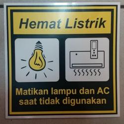 Jual sign stiker hemat listrik matikan lampu dan ac /sticker rambu k3 ...