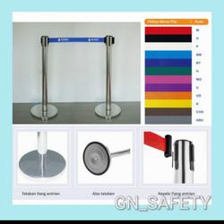 Promo Tiang Antrian Pembatas Stainless Pita 2M - Tiang Hitam, Pita ...