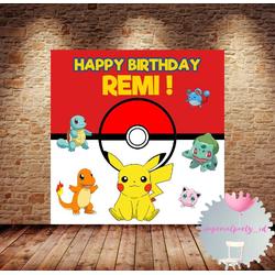 Jual Custom Backdrop Banner Spanduk Happy Birthday Pokemon Pokeball - 1 ...