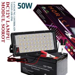 Jual DC 12v SLIM 50W Lampu Sorot PANEL LED floodlight Kabel jepit aki - slim 12v 50w - Jakarta ...