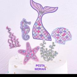 Jual CCM03 Cake Topper Mermaid 3D Putri Duyung Dekorasi Kue Ultah Anak ...