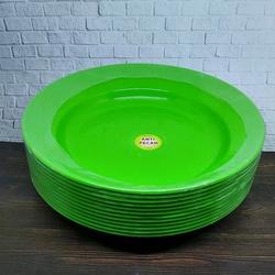 Jual 1 LUSIN PIRING MAKAN 9.INC PLASTIK SEMI MELAMIN SSJ P-021 - Hijau ...