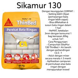 Promo SikaMur 130 Thinbed Mortar Instan Lem Perekat Bata Ringan 40Kg ...
