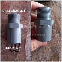 Jual Shock Drat Luar 3/4 inch - SDL 3/4 inch (fitting pipa PVC) - Kota ...