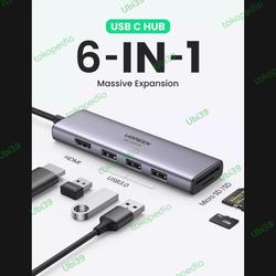 Jual UGREEN USB C Hub 7 in 1 USB 3.0 HDMI SD TF Card 4K 30Hz Display 15214 - 90568 7 IN 1 ...