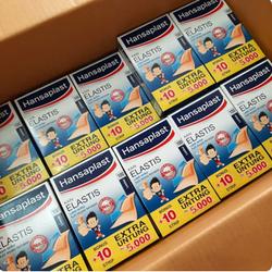 Jual 1BOX HANSAPLAST KAIN ELASTIS 100 LEMBAR hansaplas plaster plester ...