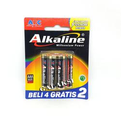 Jual Baterai ABC Alkaline Millenium Power Baterai AAA LR-03 4 pcs ...