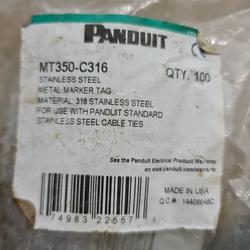 Jual Panduit Stainless Steel Metal Marker Plate 304 MMP350W38-C Cable ...