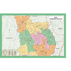 Jual Peta Kota Tangerang Selatan Kecamatan Dan Kelurahan - 90x90cm ...