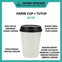 Jual 50PC PAPER CUP + TUTUP 8OZ GELAS KERTAS FOAM POLOS HOT COFFEE KOPI TEA - + SEDOTAN - Kota ...