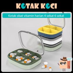 Jual Kotak Obat Vitamin Harian Mingguan 6 Sekat Daily Medicine Box ...