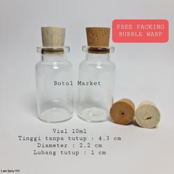 Jual Botol Kaca 50ml Tutup Kayu Gabus Kode TKV50 - Natural - Kota Depok ...
