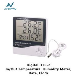 Jual HTC-2 Thermometer Suhu Hygrometer Clock Temperature Humidity Meter ...