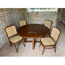 Promo Meja makan set 4 kursi rotan kayu jati - sesuai gambar, 120 x 80 cm - Kab. Jepara - Ratu ...