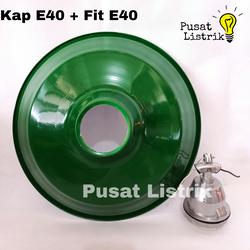 Jual Kap WD Lampu Gantung Hijau + Fitting Lampu Gantung E27 Ukuran 30cm ...