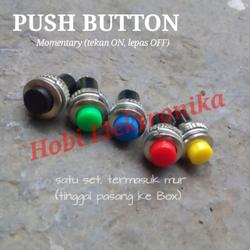 Jual Saklar On Off Stainless Push Button Momentary Switch 12MM 12V LED ...