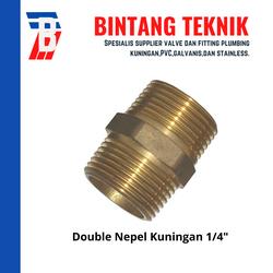 Jual Double Nepel Neple Kuningan 1/4" Double Nipple Brass 1/4 inch - Jakarta Pusat - Agung ...