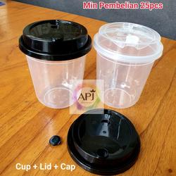 Promo Cup PP injection/Gelas plastik 12oz 380ml INJECTION cheese boba Cup OZ - Only Cup Oval ...