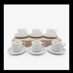 Jual Cangkir Tatakan Keramik Putih Polos NIKURA / Cangkir Tatak Kopi ...