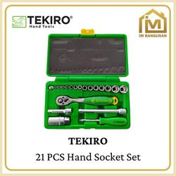 Jual Kunci Sok Tekiro 21 pcs DR.1/4" - 1/8" Hand Socket Set Tekiro Original - Kab. Bekasi ...