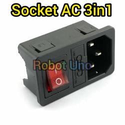 Jual Soket AC 3in1 + Saklar Lampu + Fuse Holder Power Outlet Socket Switch - Jakarta Barat ...