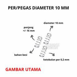 Jual Per Spring Pegas Tekan OD 10mm Kawat 1,5mm Panjang 40mm Baja ...