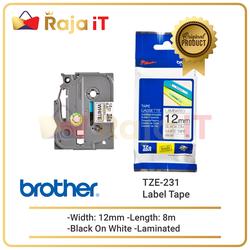 Jual Brother Label Tape TZE-231 12MM Black On White TZe231 - Jakarta ...